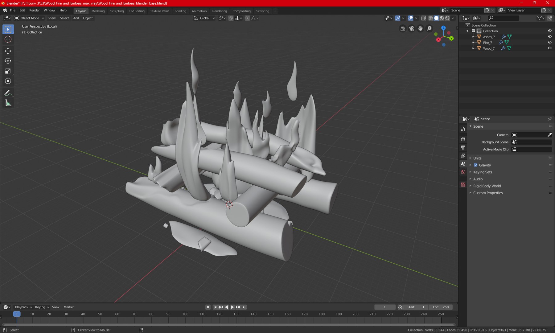 3D Wood Fire And Embers Model - TurboSquid 2262513