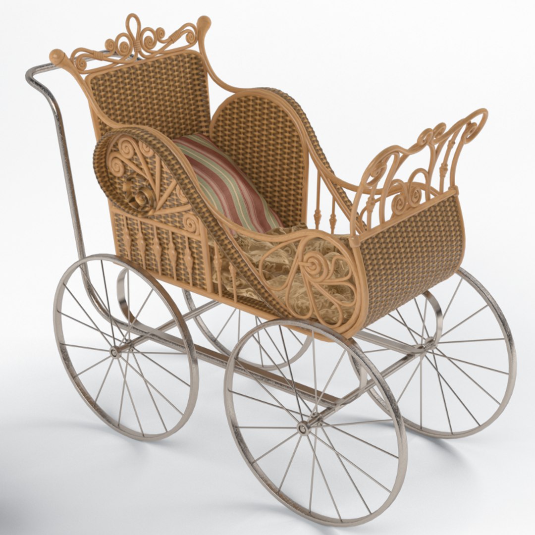 Wicker Perambulator 3d Model