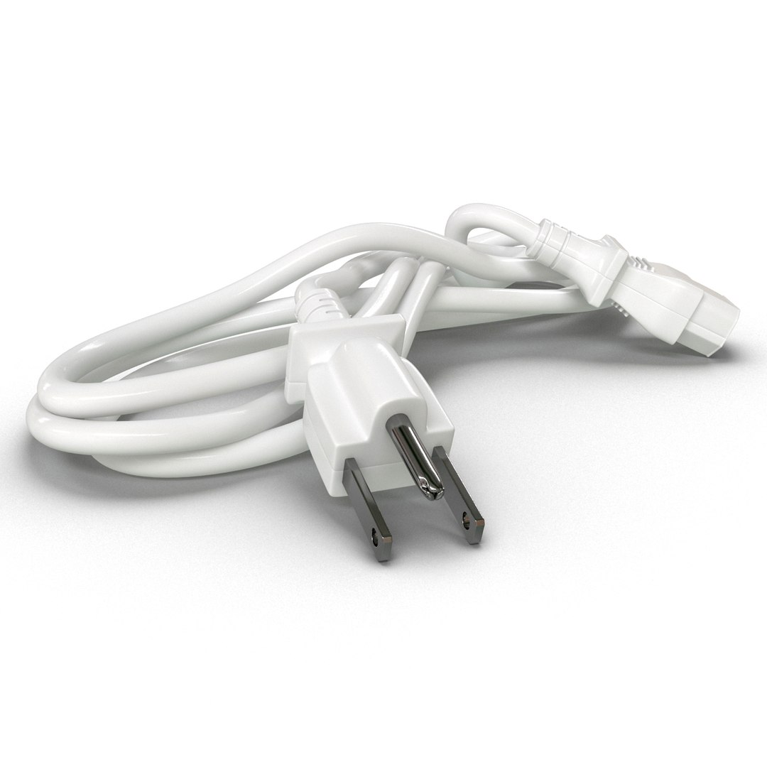 Power Cord White 3d Model