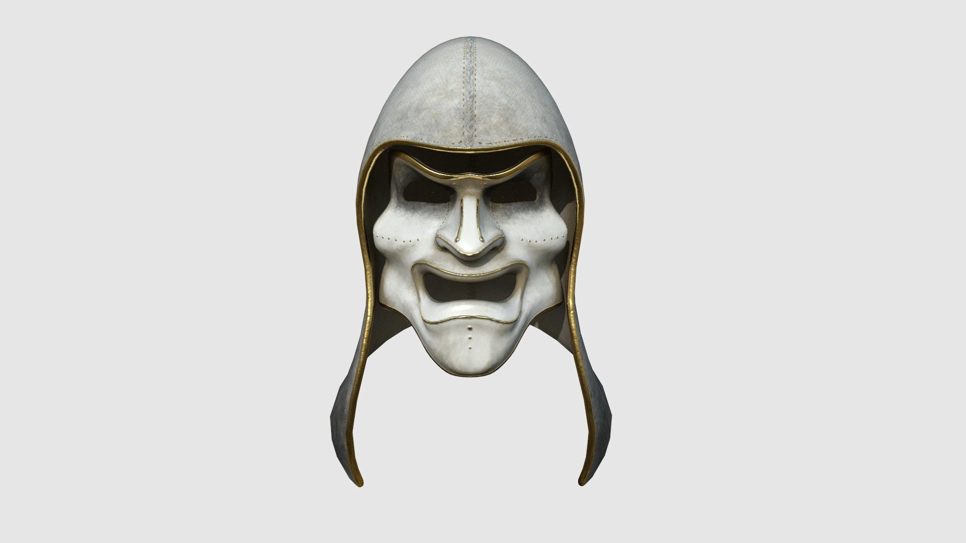 Assassin Mask A01 White Gold - Character Design Fashion 3D Model ...