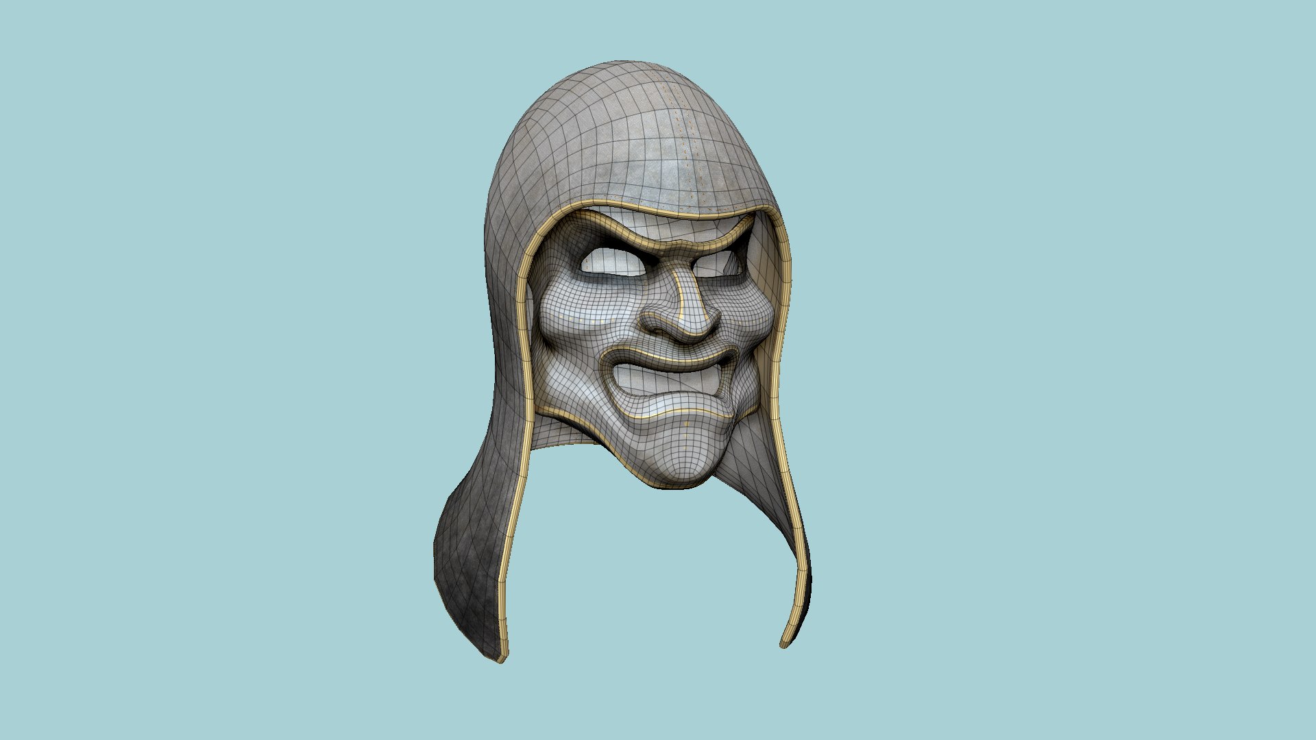 Assassin Mask A01 White Gold - Character Design Fashion 3D Model ...