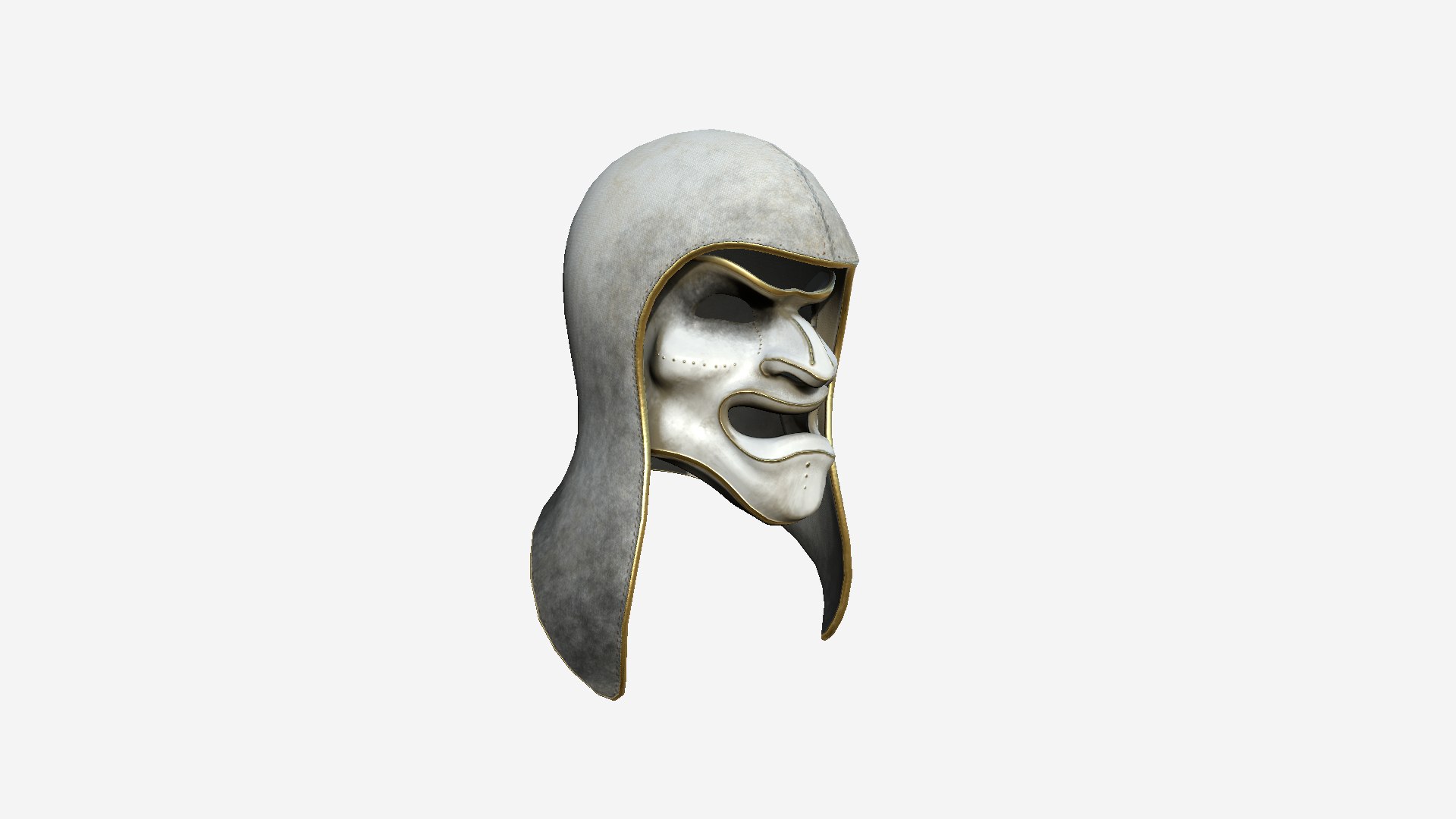 Assassin Mask A01 White Gold - Character Design Fashion 3D Model ...