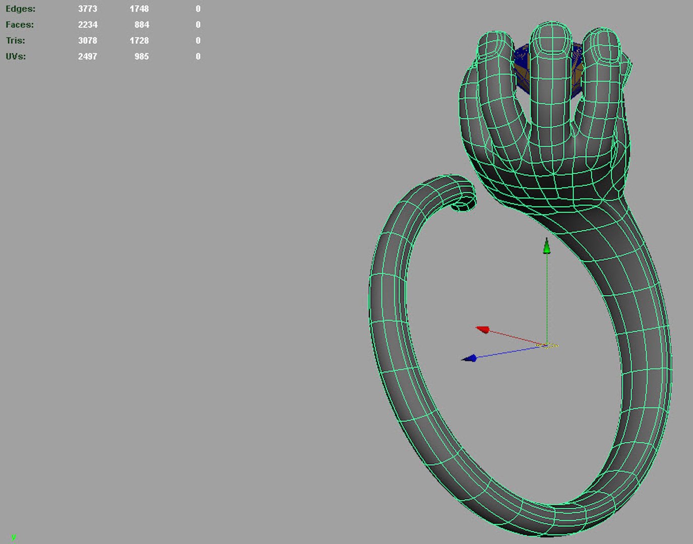 Jewelry Hand Shaped Ring 0031 V2 1 Of Gold With Gem 3D - TurboSquid 2056199