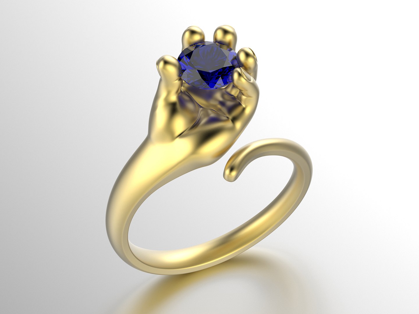 Jewelry Hand Shaped Ring 0031 V2 1 Of Gold With Gem 3D - TurboSquid 2056199