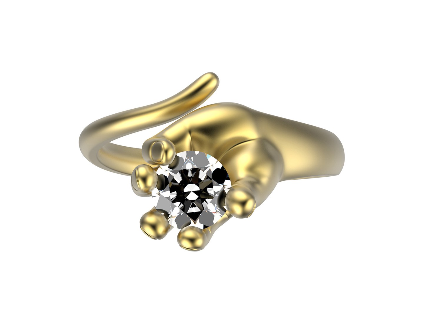 Jewelry Hand Shaped Ring 0031 V2 1 Of Gold With Gem 3D - TurboSquid 2056199