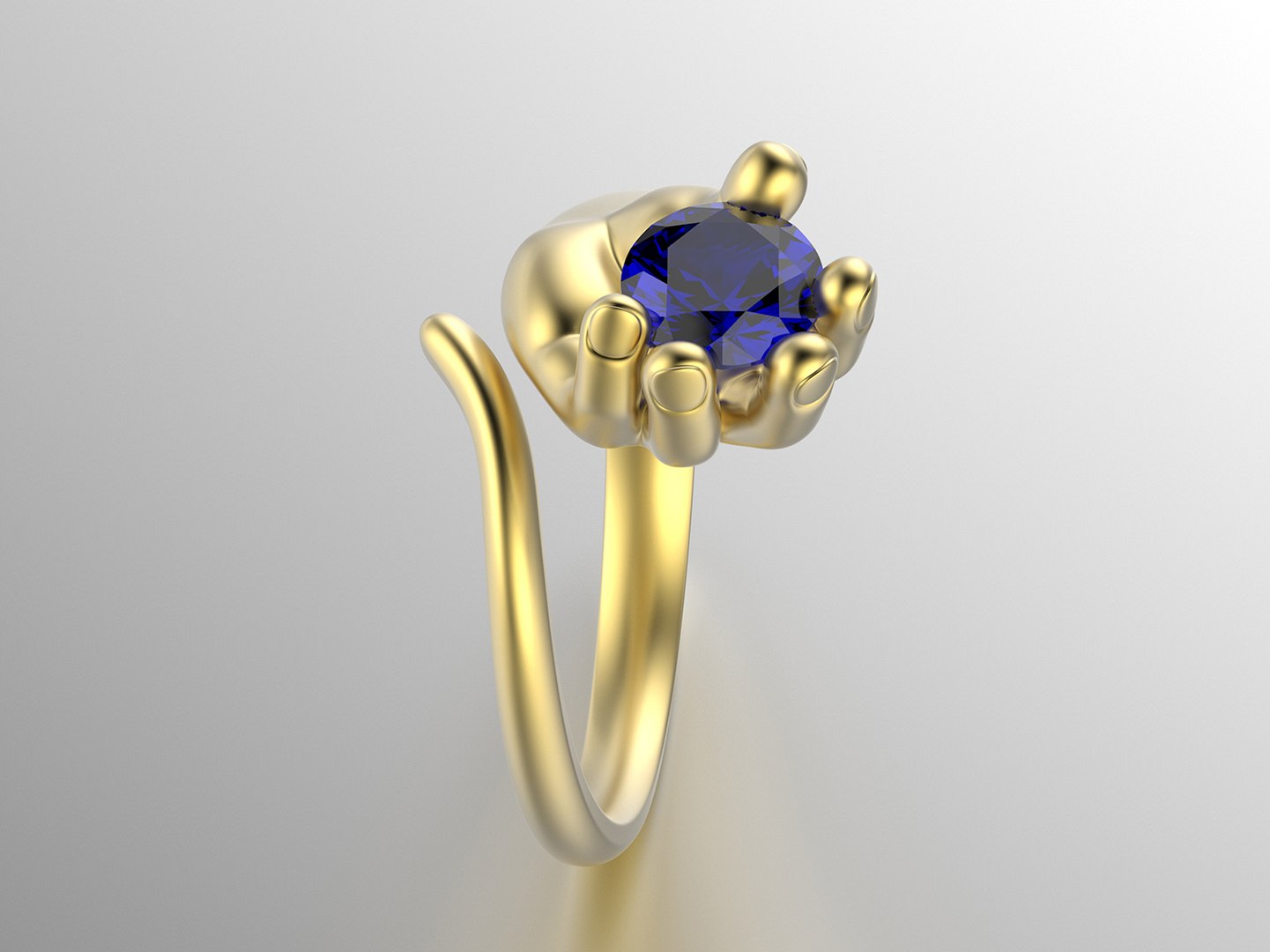 Jewelry Hand Shaped Ring 0031 V2 1 Of Gold With Gem 3D - TurboSquid 2056199