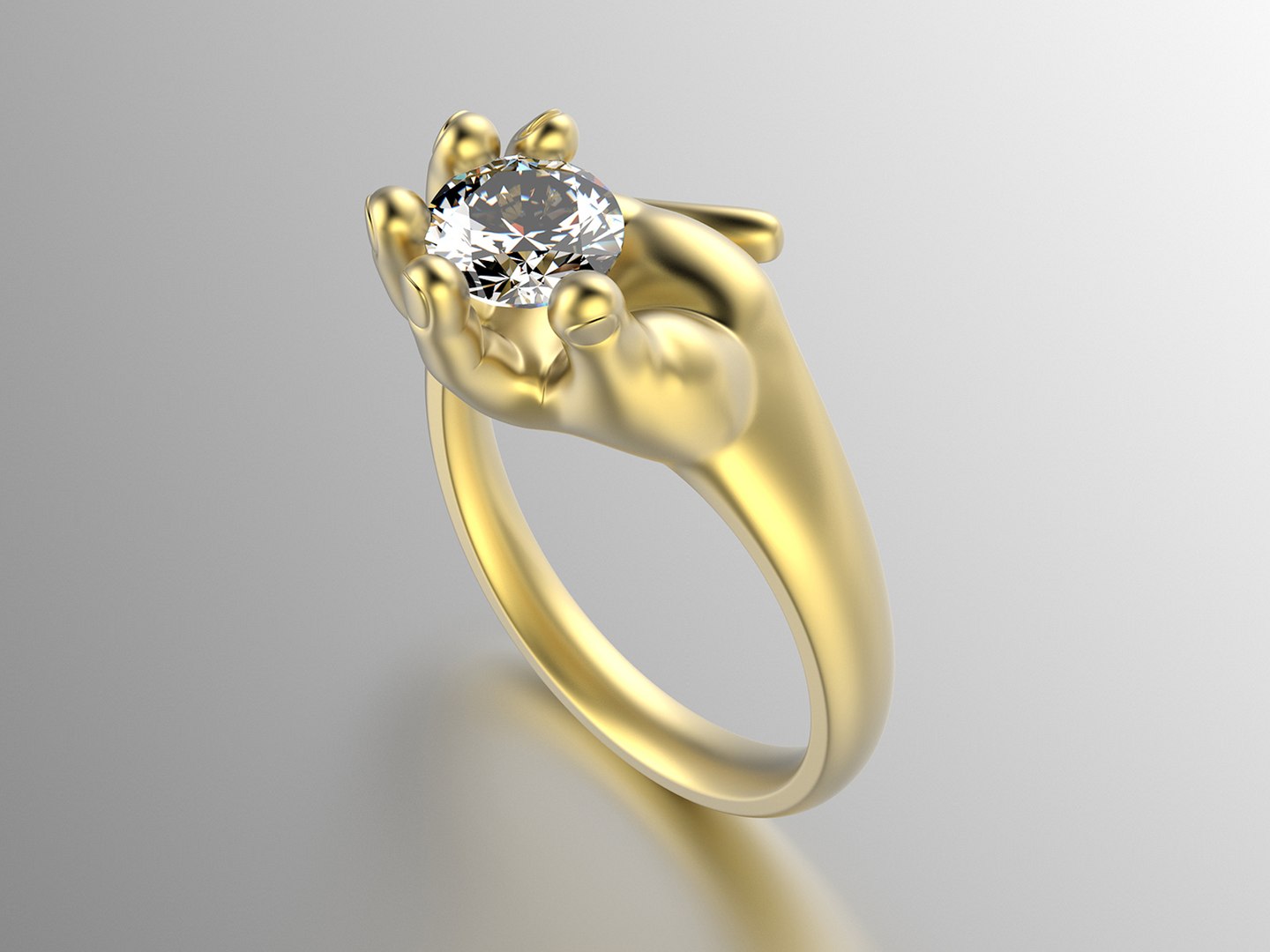 Jewelry Hand Shaped Ring 0031 V2 1 Of Gold With Gem 3D - TurboSquid 2056199