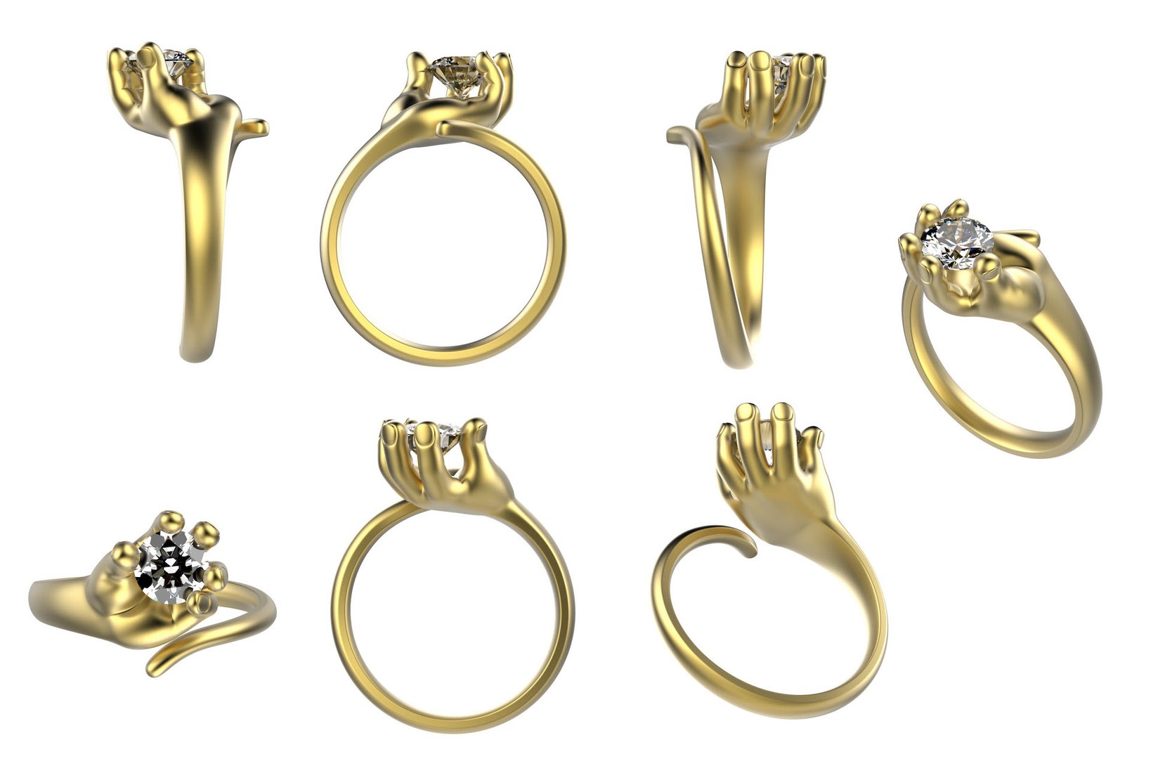 Jewelry Hand Shaped Ring 0031 V2 1 Of Gold With Gem 3D - TurboSquid 2056199