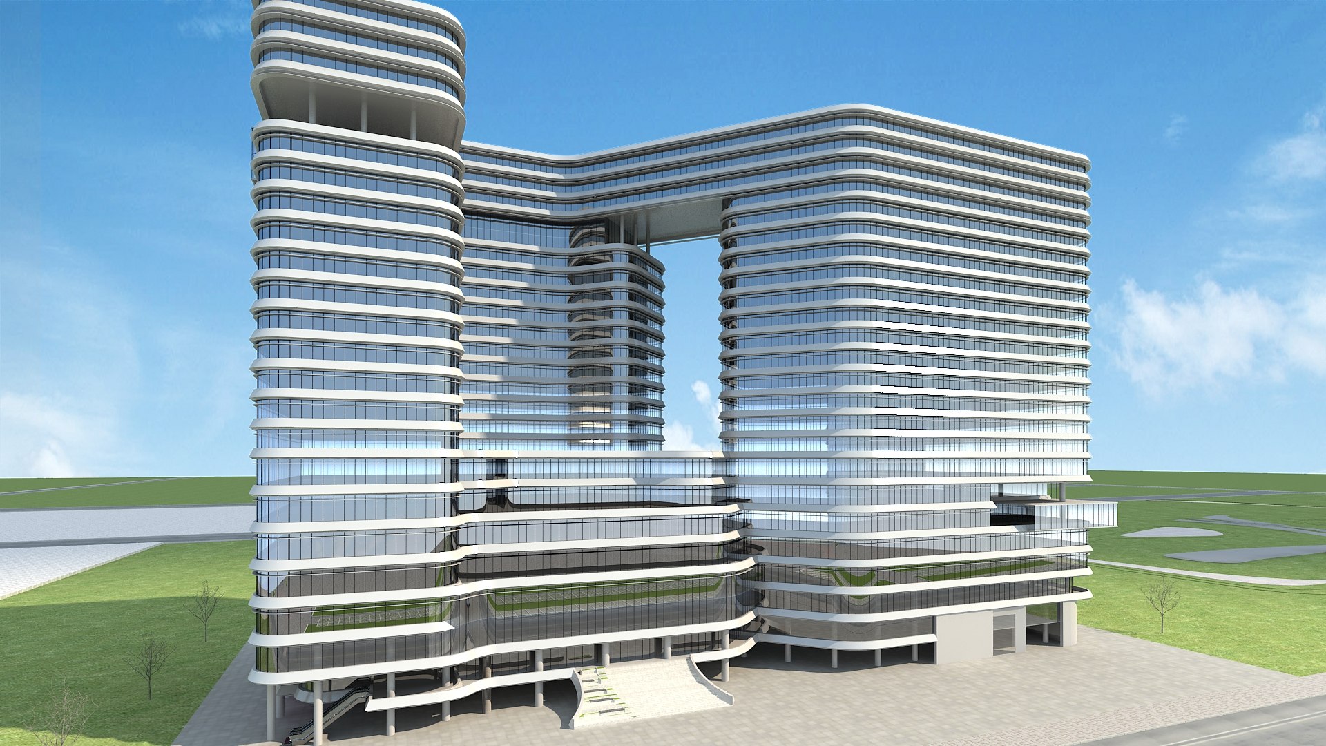 3D Building Modern - TurboSquid 1682178