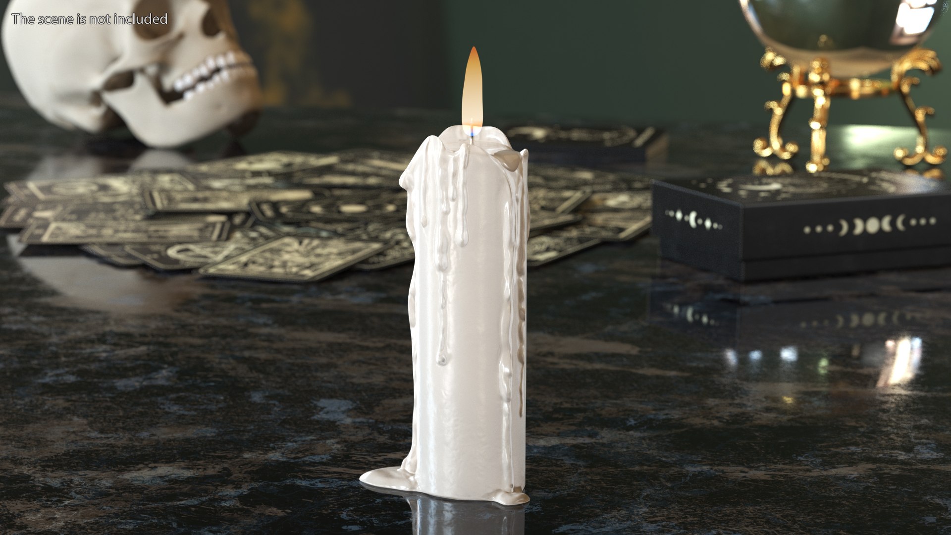 3D Half Melted Candle White - TurboSquid 2094892