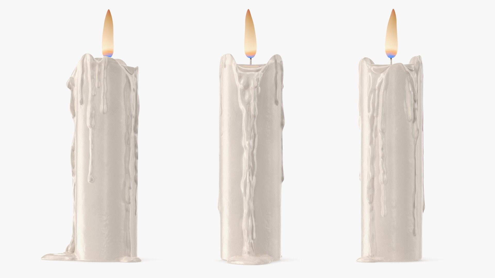3D Half Melted Candle White - TurboSquid 2094892