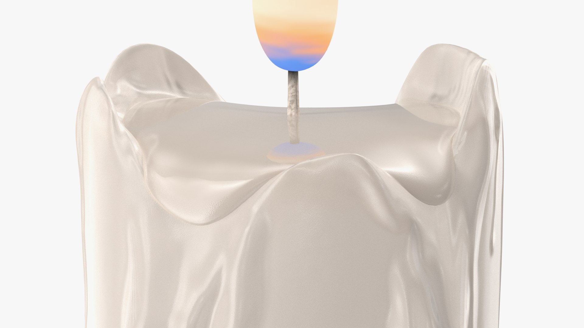 3D Half Melted Candle White - TurboSquid 2094892