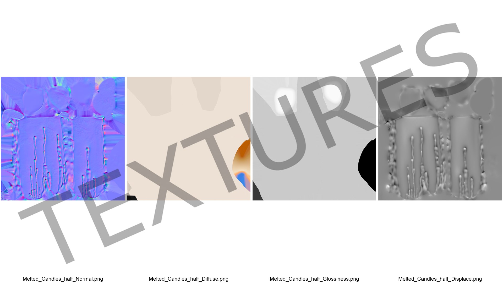 3D Half Melted Candle White - TurboSquid 2094892