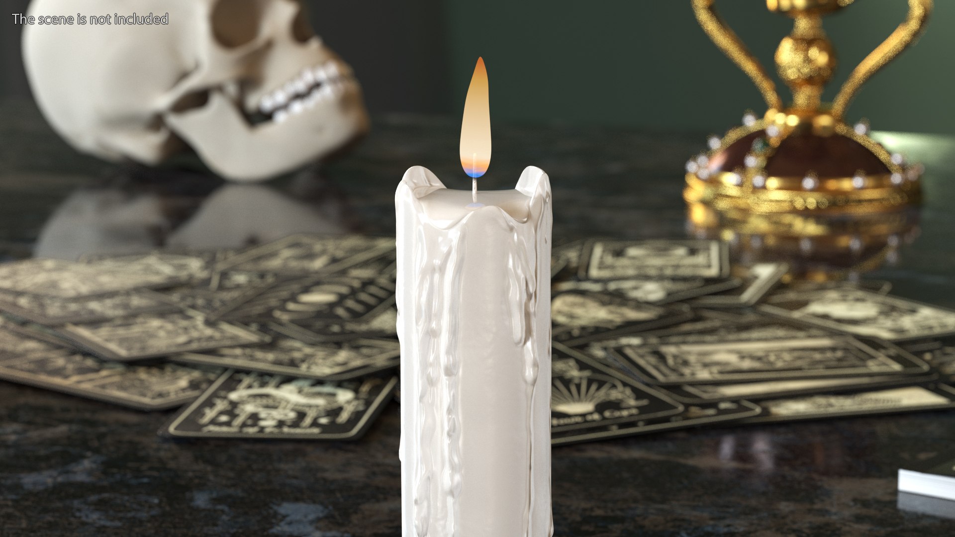 3D Half Melted Candle White - TurboSquid 2094892