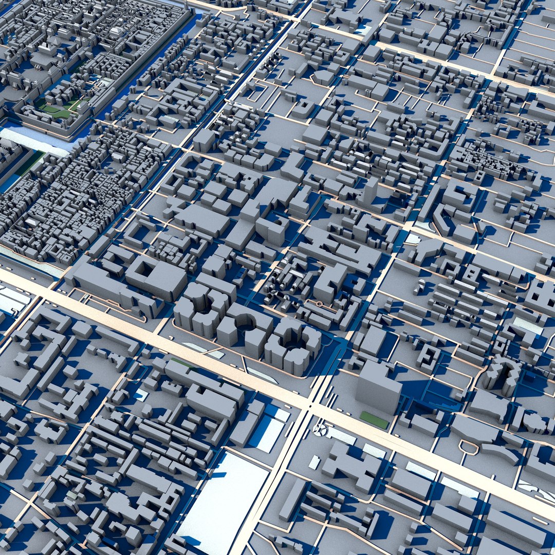 Beijing Cityscape 3D Model Part Of Central Beijing Modern Traditional ...