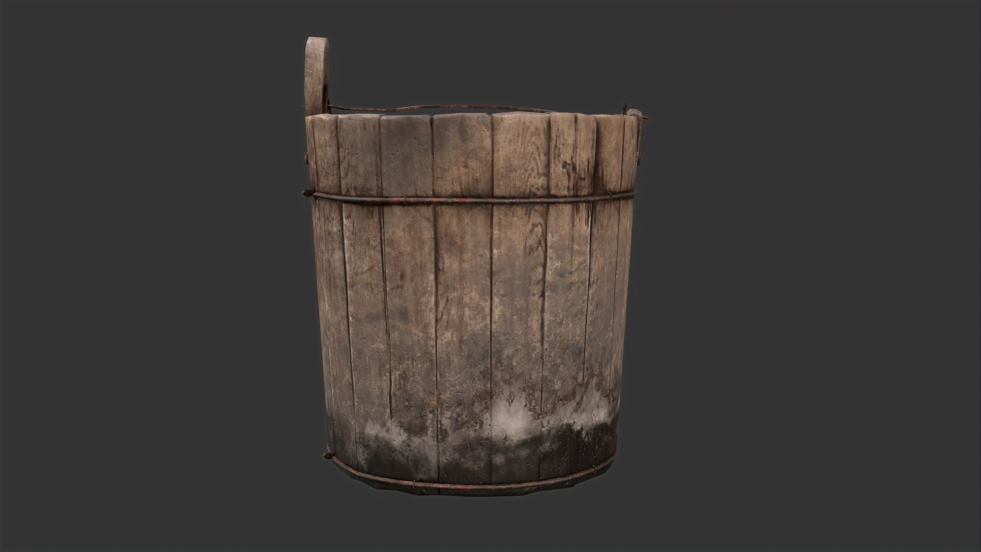 3D Dirty Wooden Bucket Low-poly Model - TurboSquid 2036255