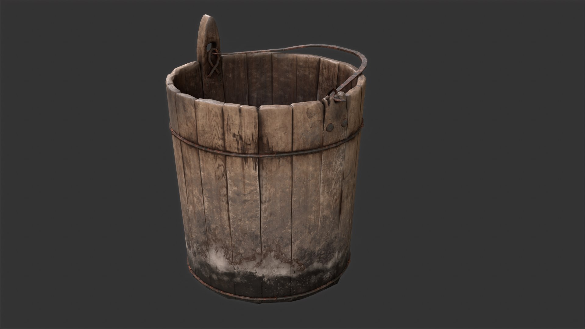 3D Dirty Wooden Bucket Low-poly Model - TurboSquid 2036255