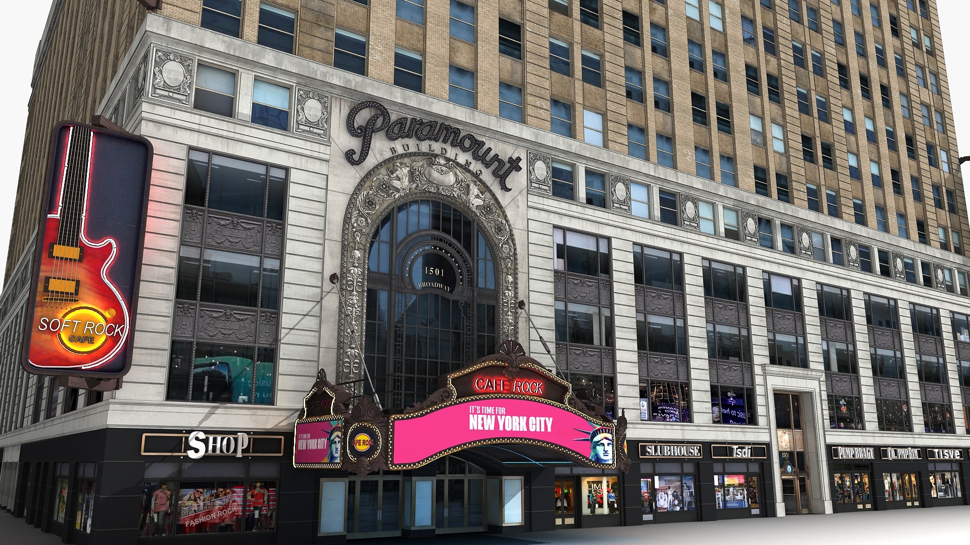 1501 Paramount Building Textured 3D Model - TurboSquid 2156596