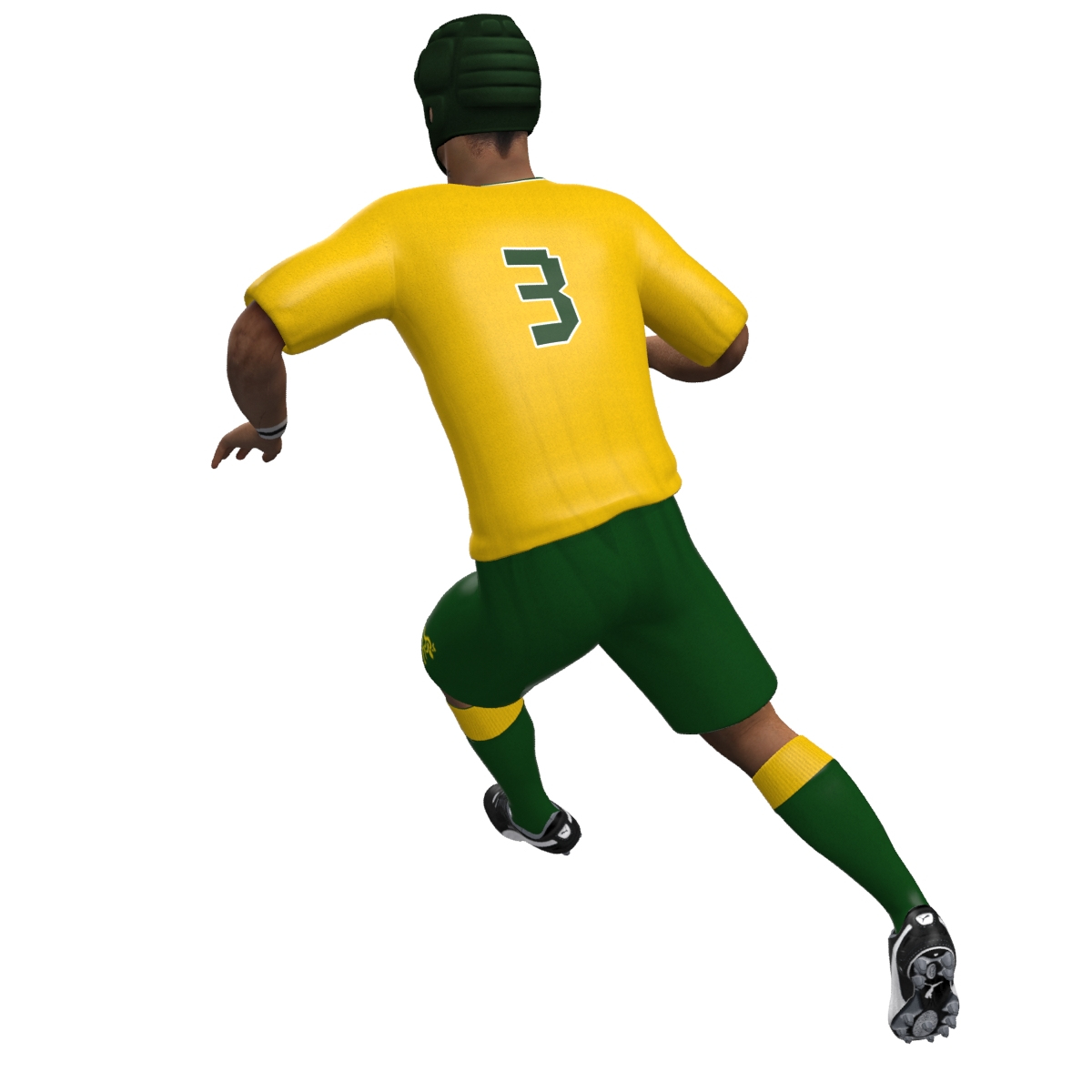 3d model of rugby player animations