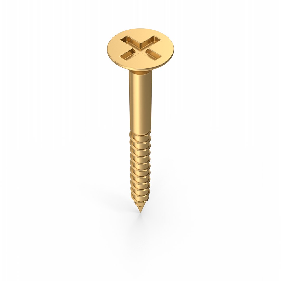 3D Gold Screw - TurboSquid 1926382