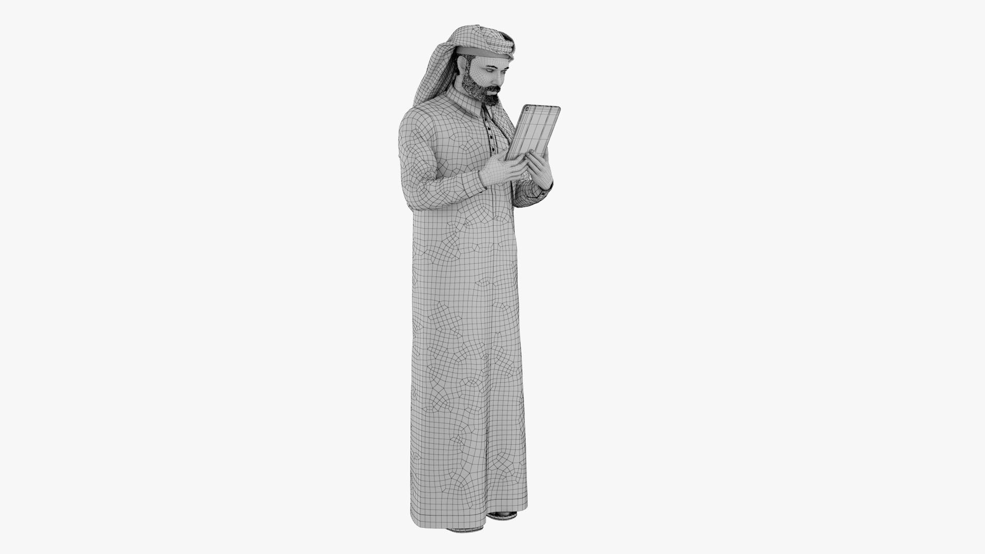 3D Arab Man With I-pad Model - TurboSquid 2163608