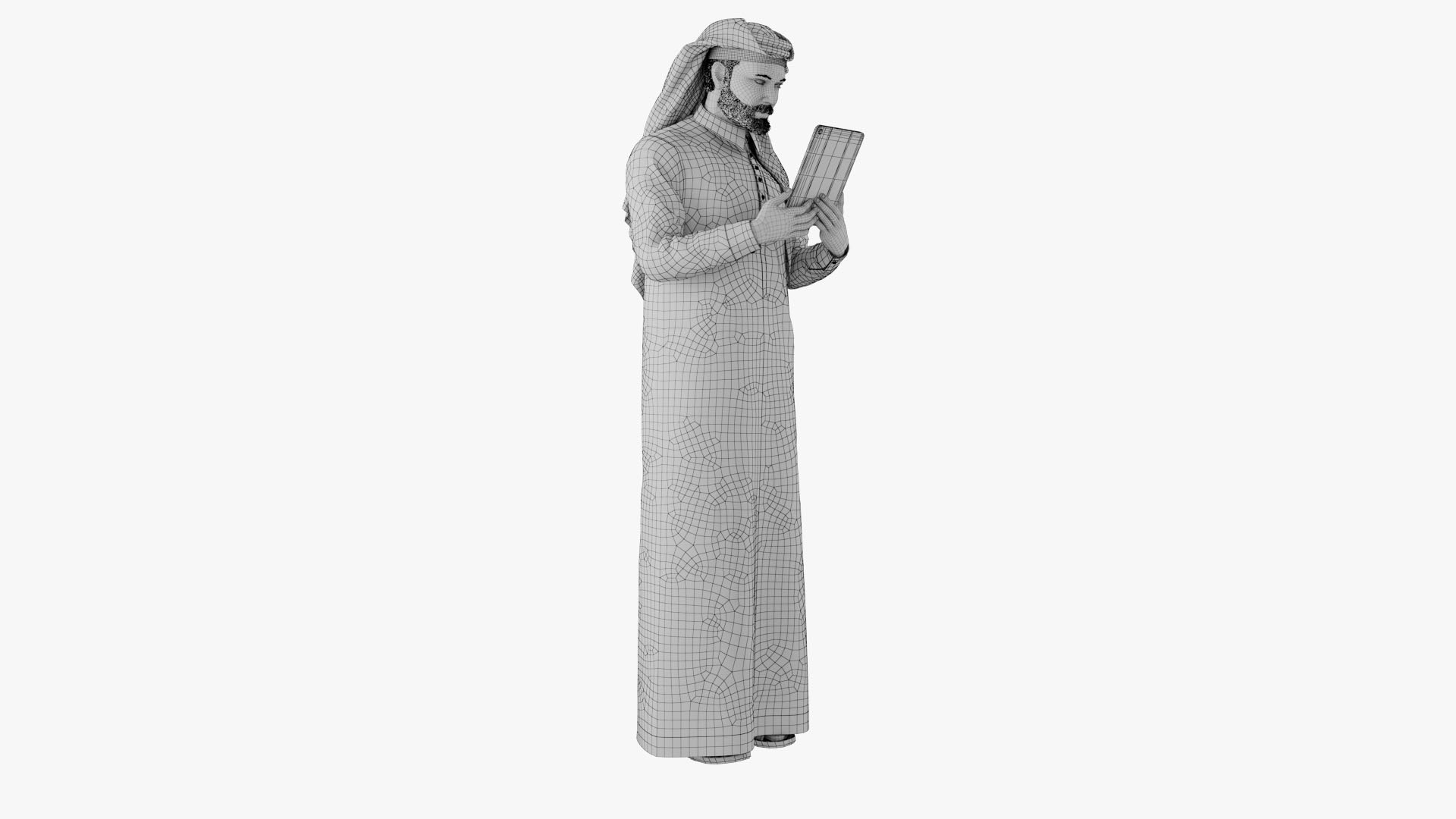 3D Arab Man with i-pad model - TurboSquid 2163608