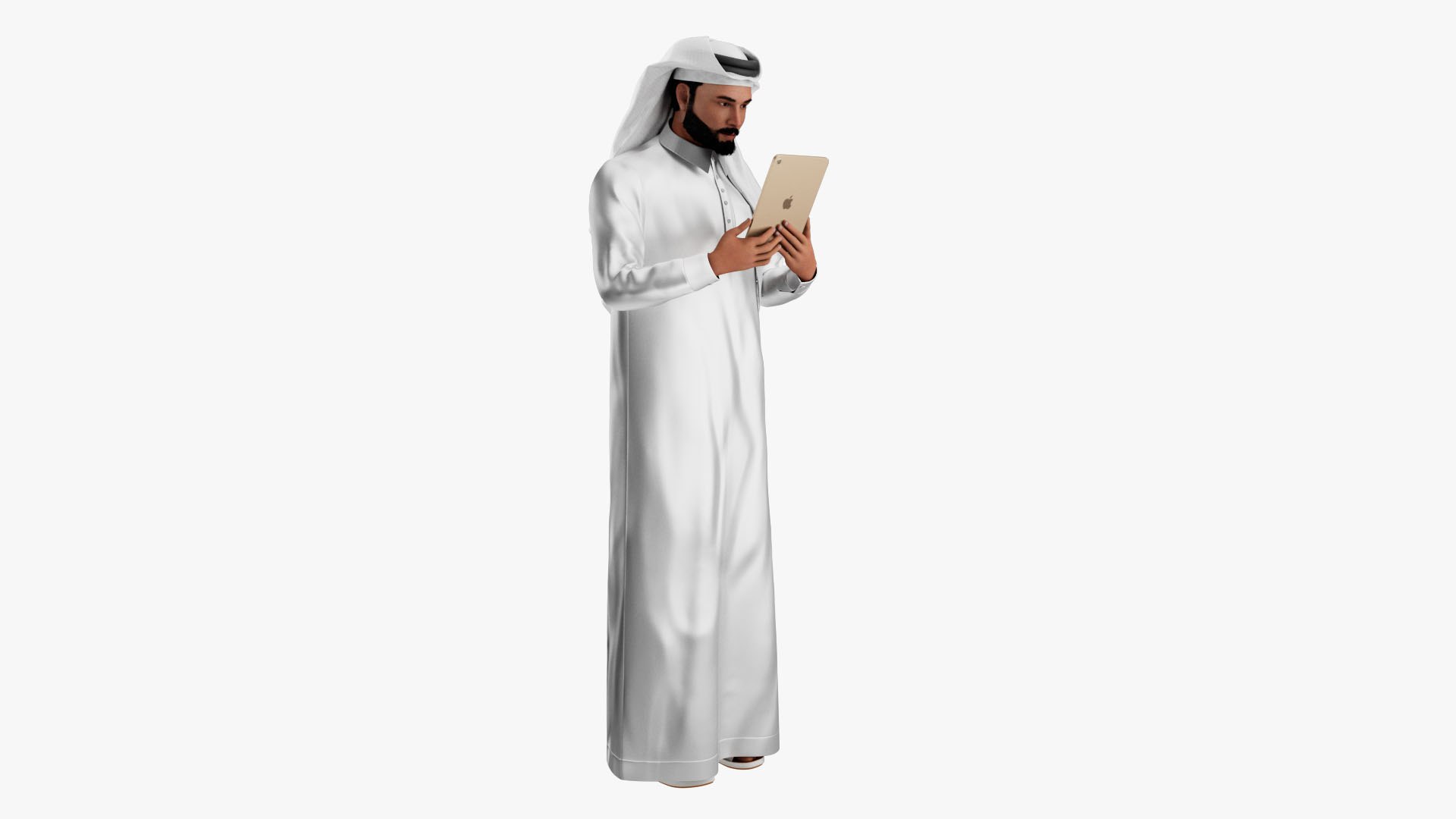 3D Arab Man with i-pad model - TurboSquid 2163608