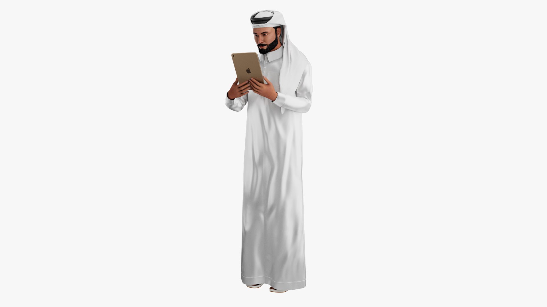 3D Arab Man with i-pad model - TurboSquid 2163608