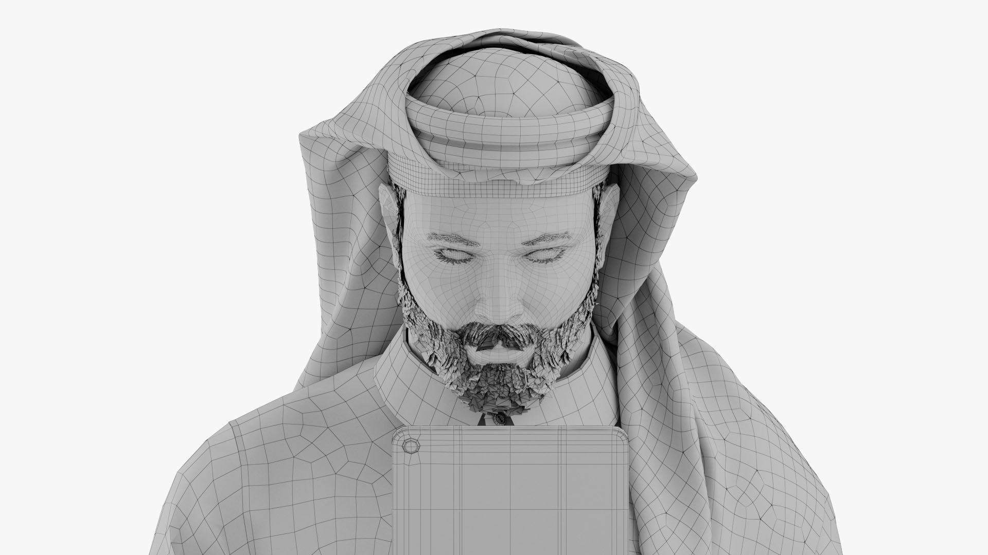 3D Arab Man with i-pad model - TurboSquid 2163608