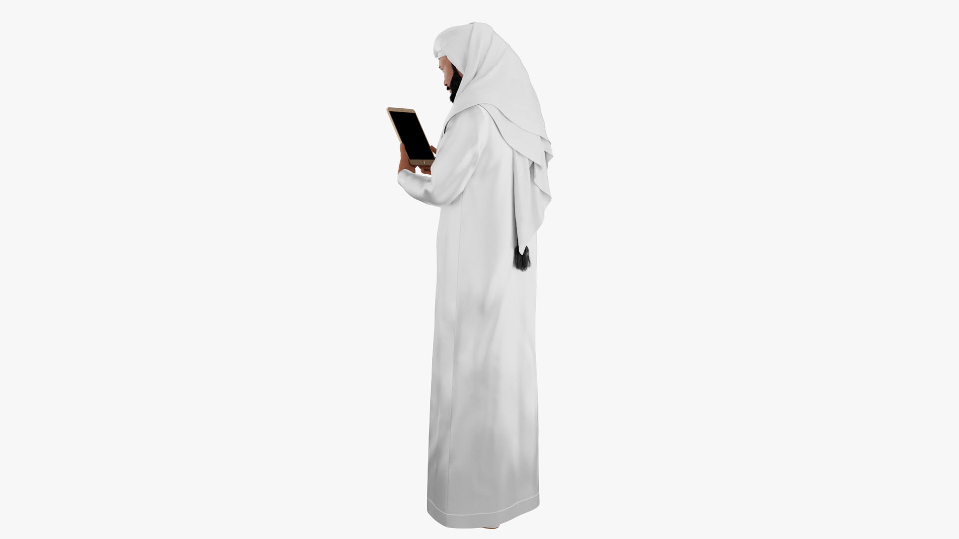 3D Arab Man With I-pad Model - TurboSquid 2163608