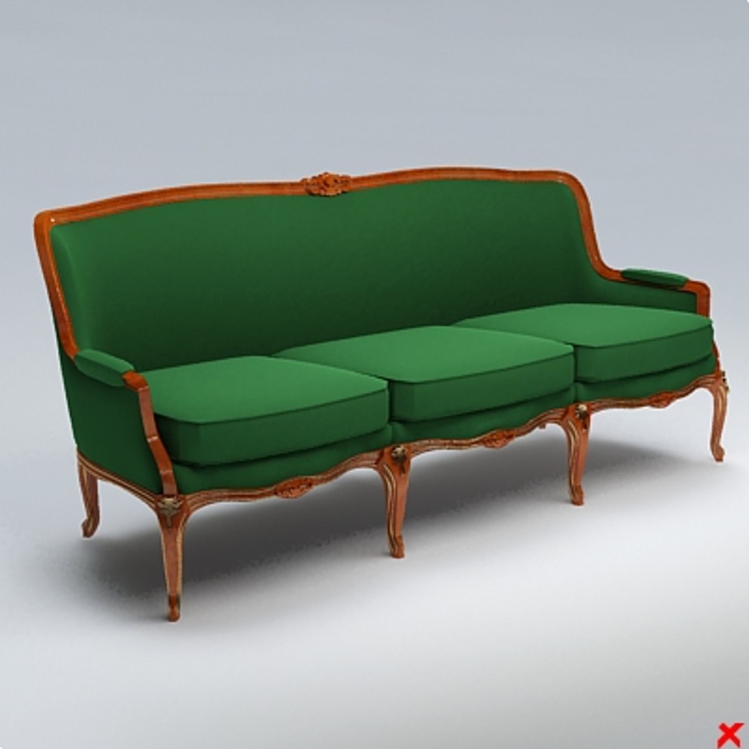3d sofa old fashioned model