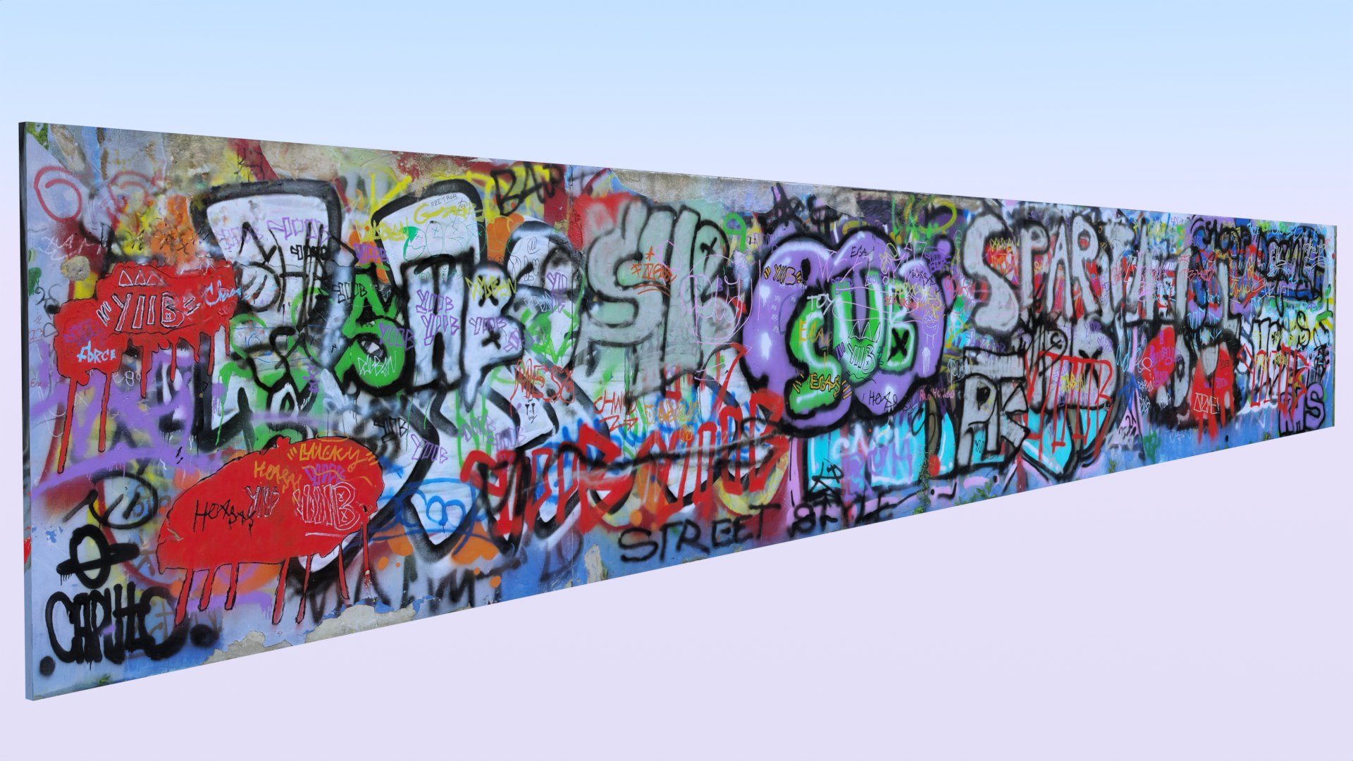3D Graffiti Wall - TurboSquid 2226558