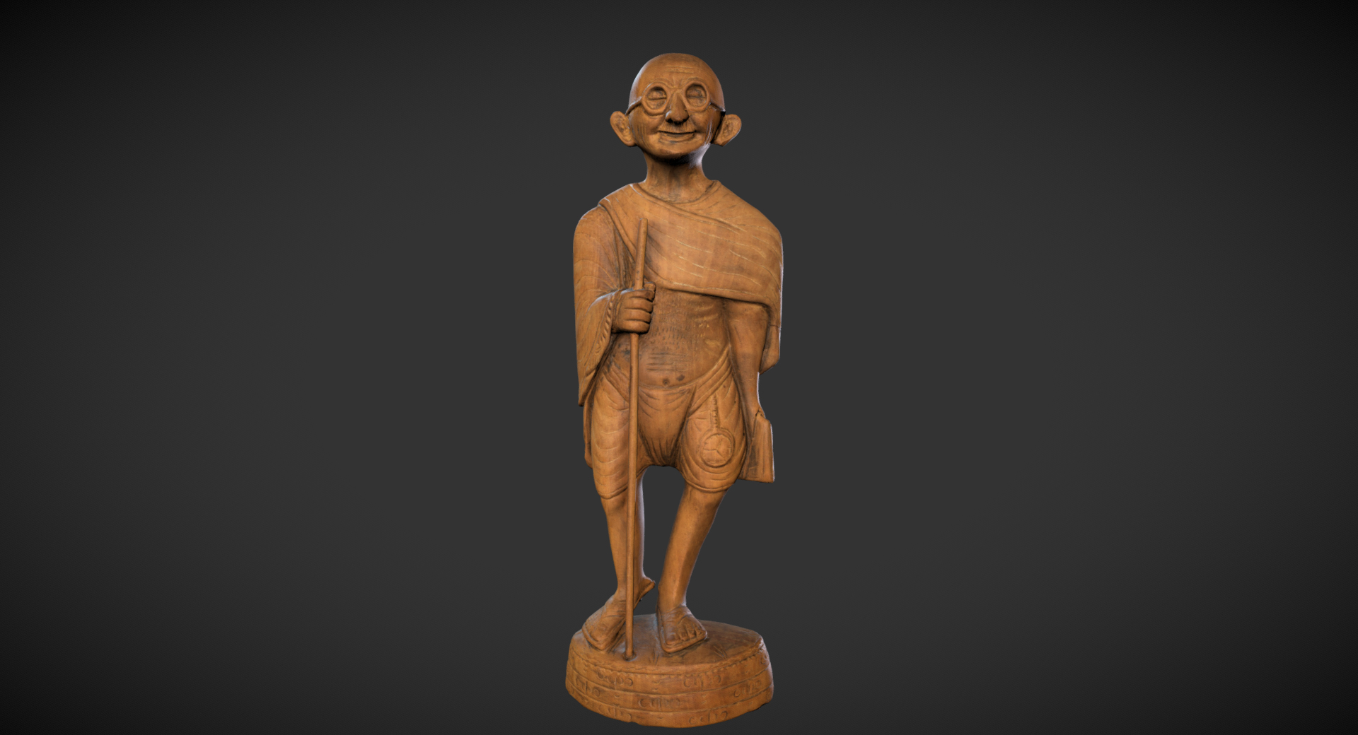 3D wooden sculpture gandhi model - TurboSquid 1434574