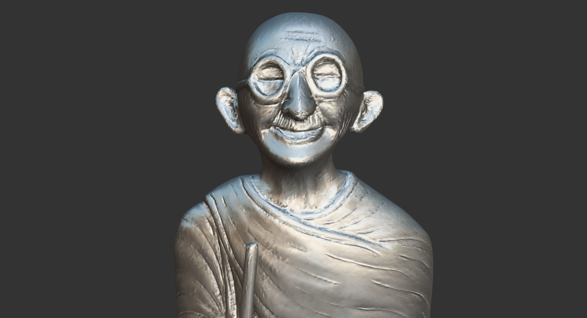 3D wooden sculpture gandhi model - TurboSquid 1434574