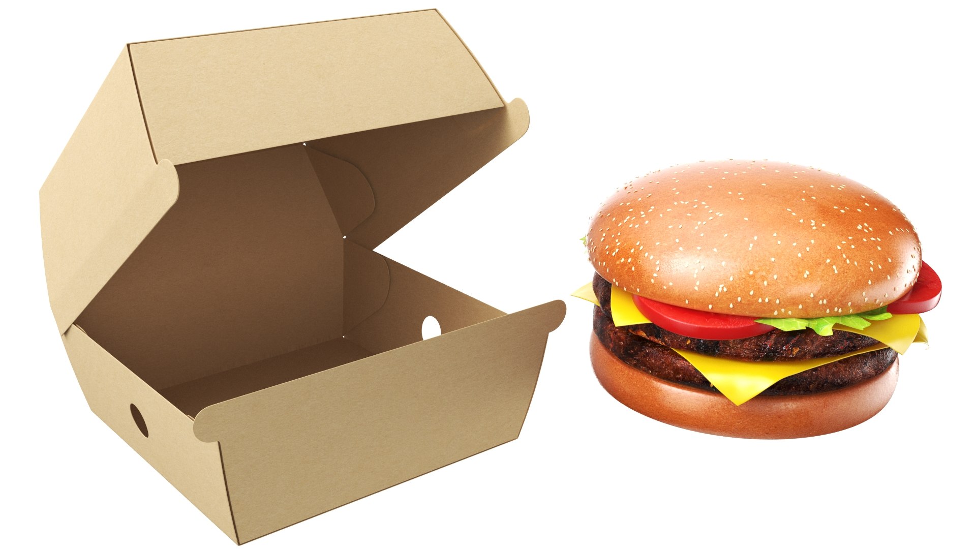 Detailed Burger Box 3D Model - TurboSquid 2198623