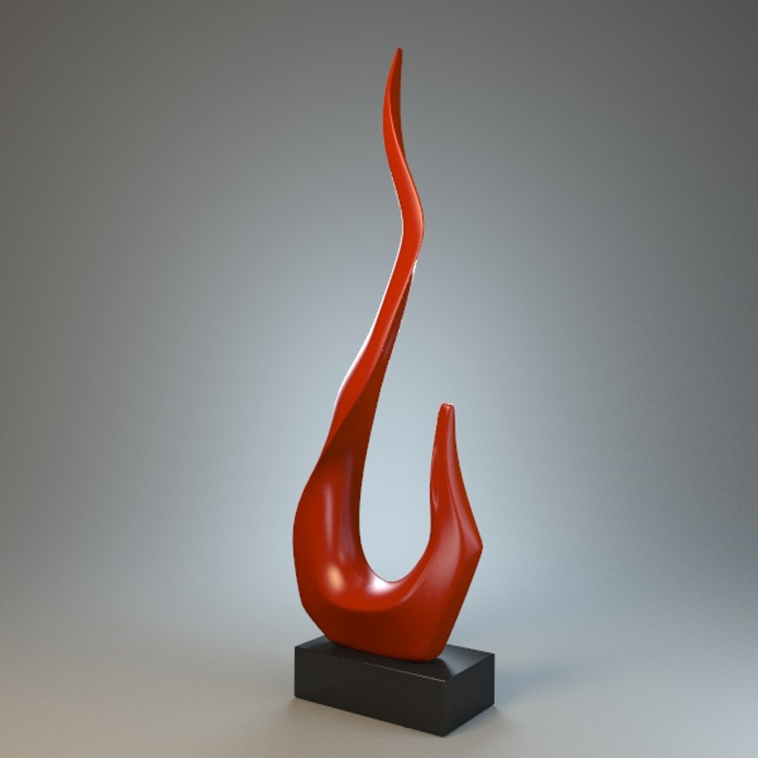 3d Model Of Sculpture Flame