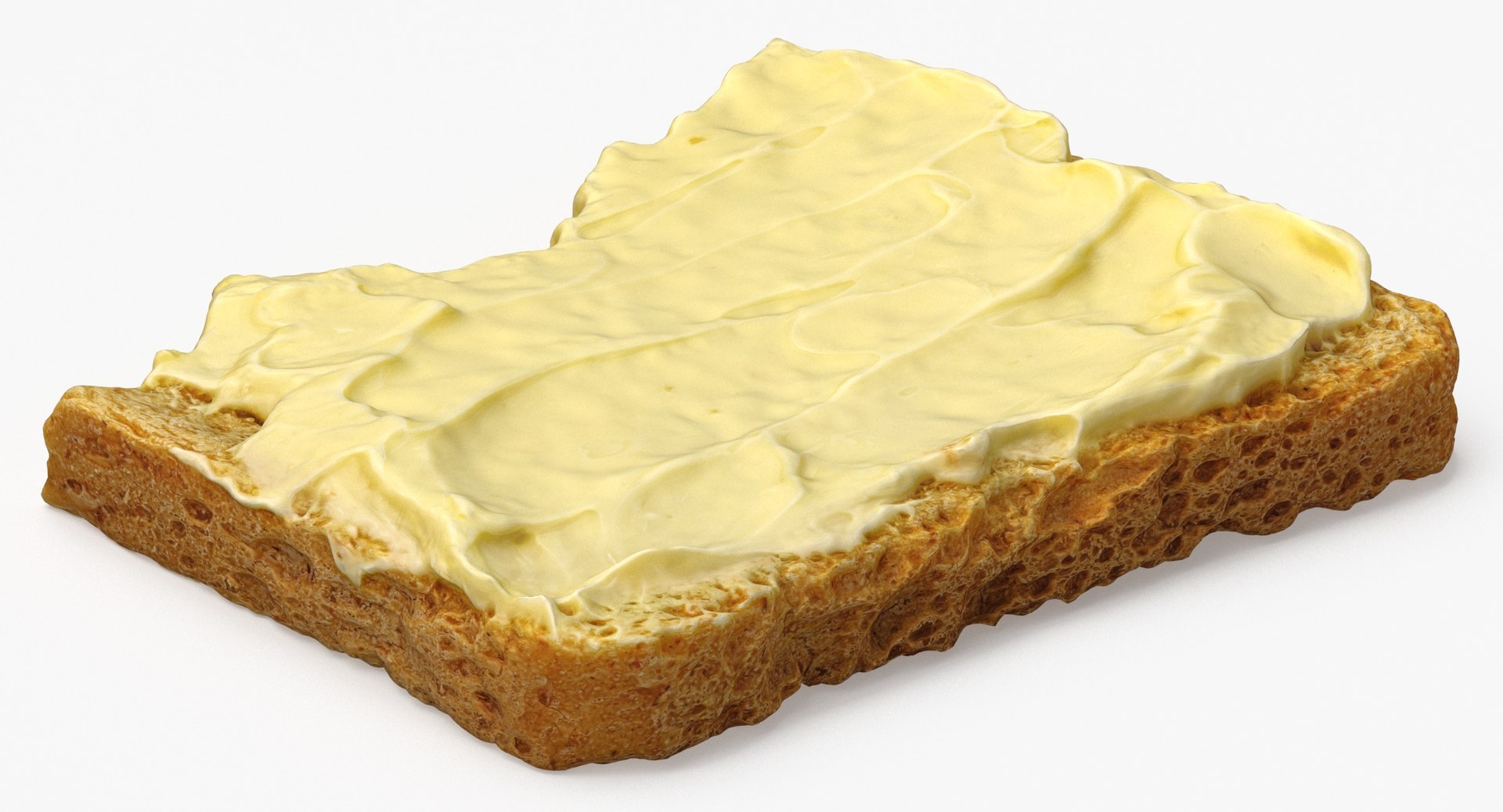 3D Toast With Margarine 03 Bitten Model - TurboSquid 2071847