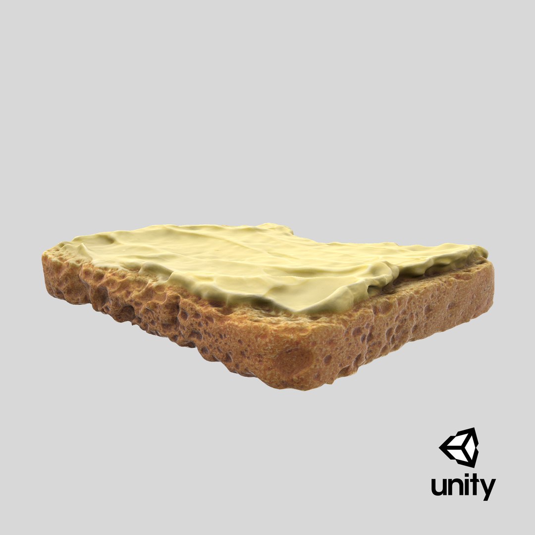 3D Toast With Margarine 03 Bitten Model - TurboSquid 2071847