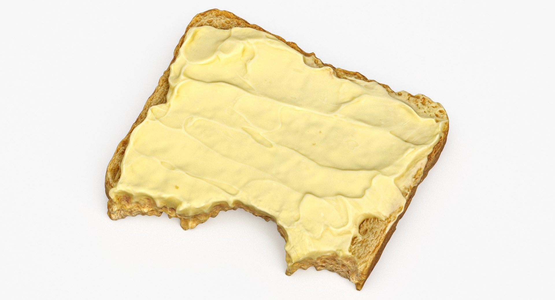 3D Toast With Margarine 03 Bitten model - TurboSquid 2071847