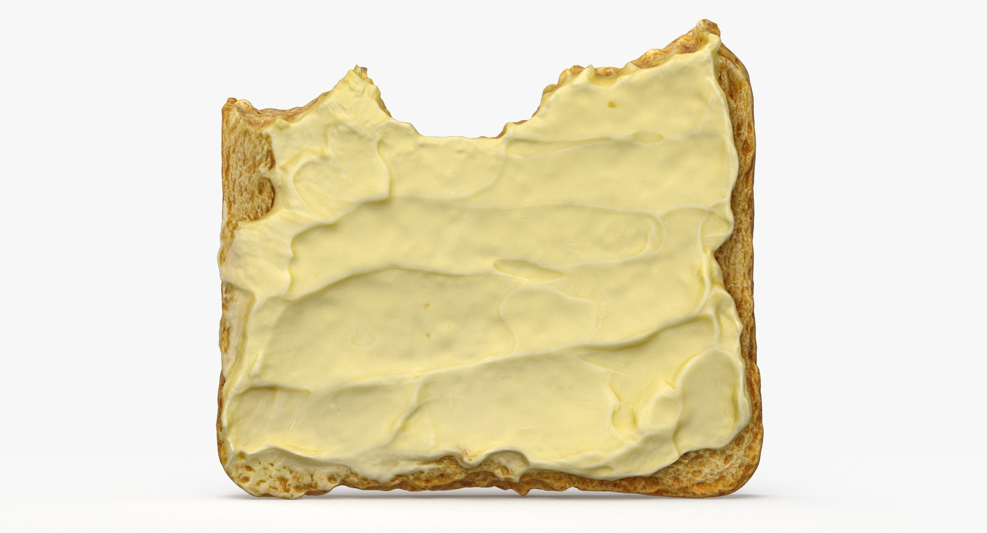 3D Toast With Margarine 03 Bitten Model - TurboSquid 2071847