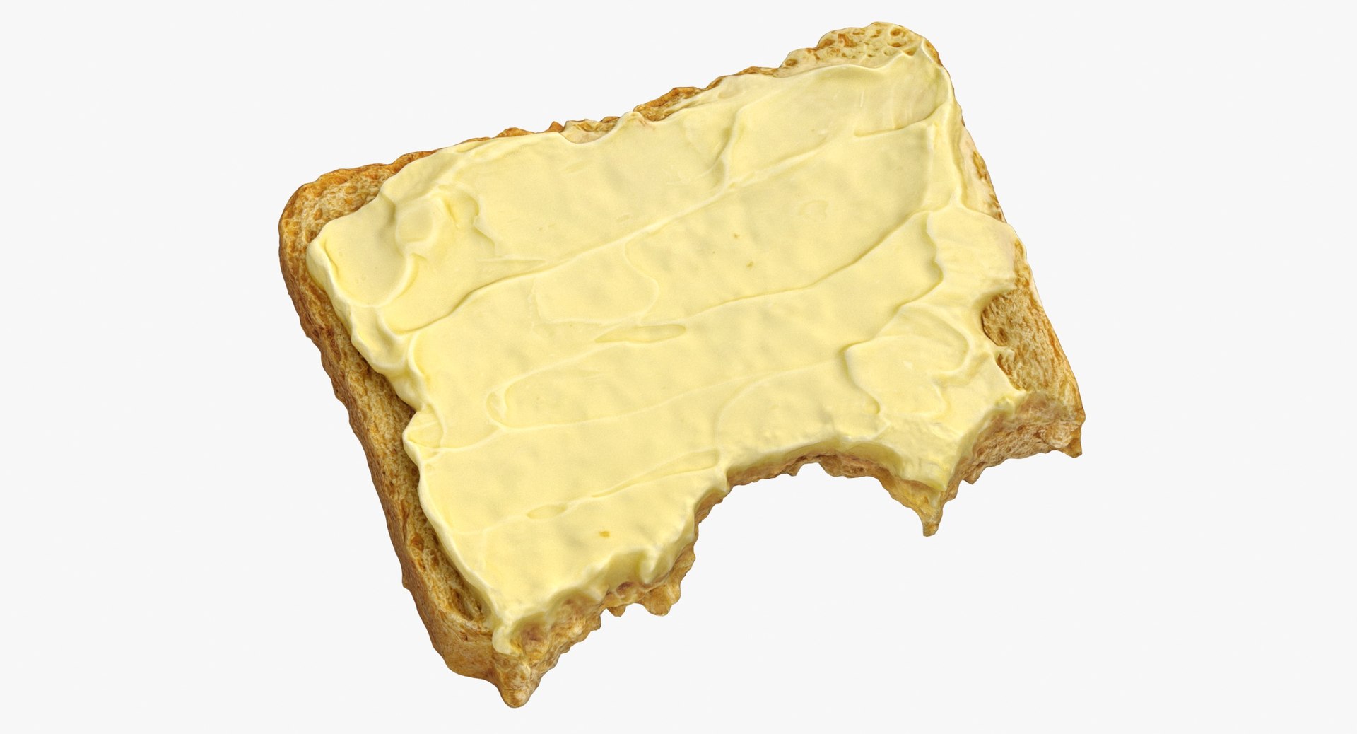 3D Toast With Margarine 03 Bitten Model - TurboSquid 2071847