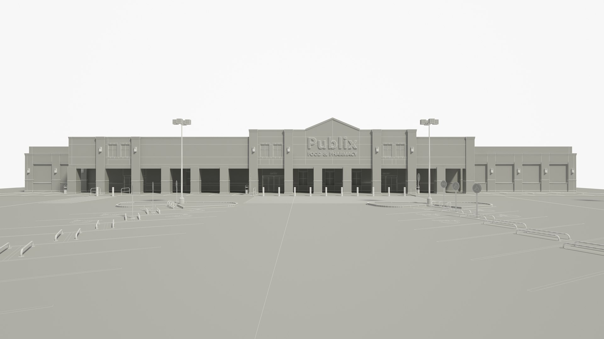 Retail Store Building 3D Model - TurboSquid 1970205