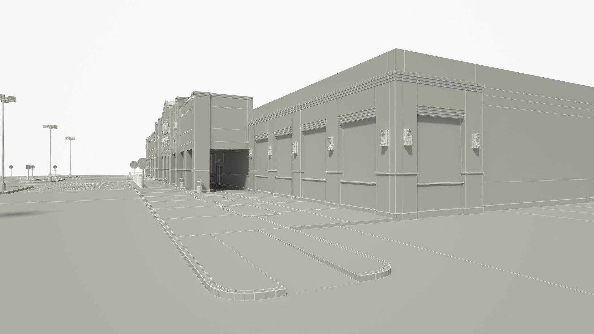 Retail Store Building 3D Model - TurboSquid 1970205