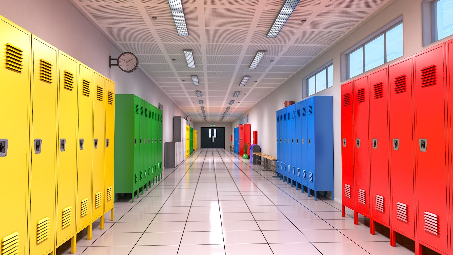 3D School Hallway Model - TurboSquid 1840303