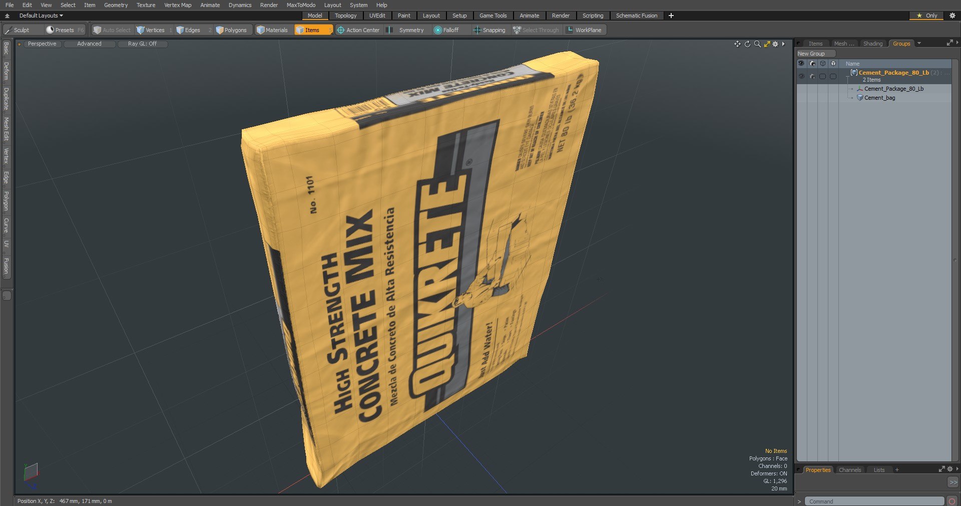 Cement Package 80 Lb 3D Model - TurboSquid 2139296