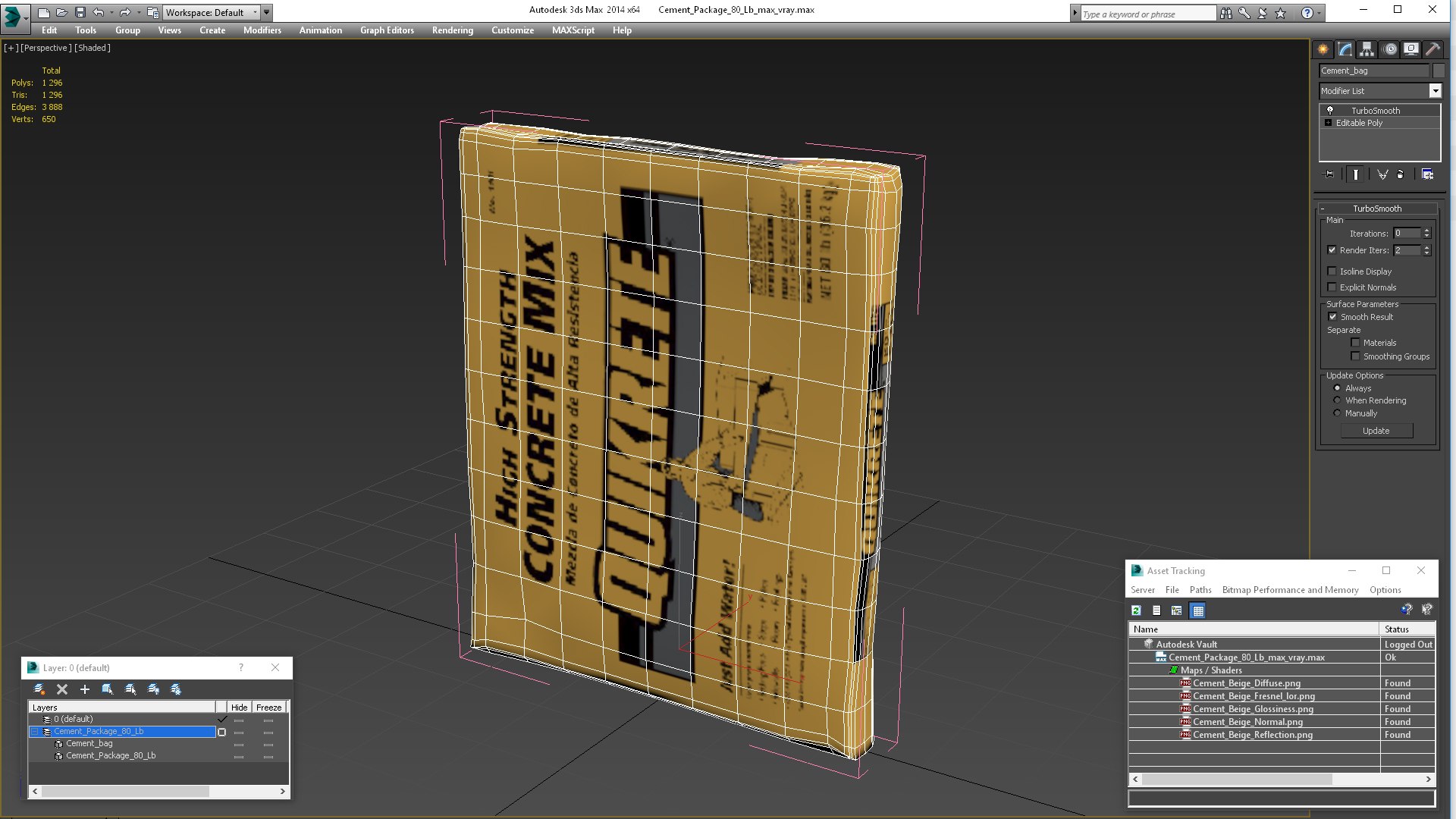 Cement Package 80 Lb 3D Model - TurboSquid 2139296