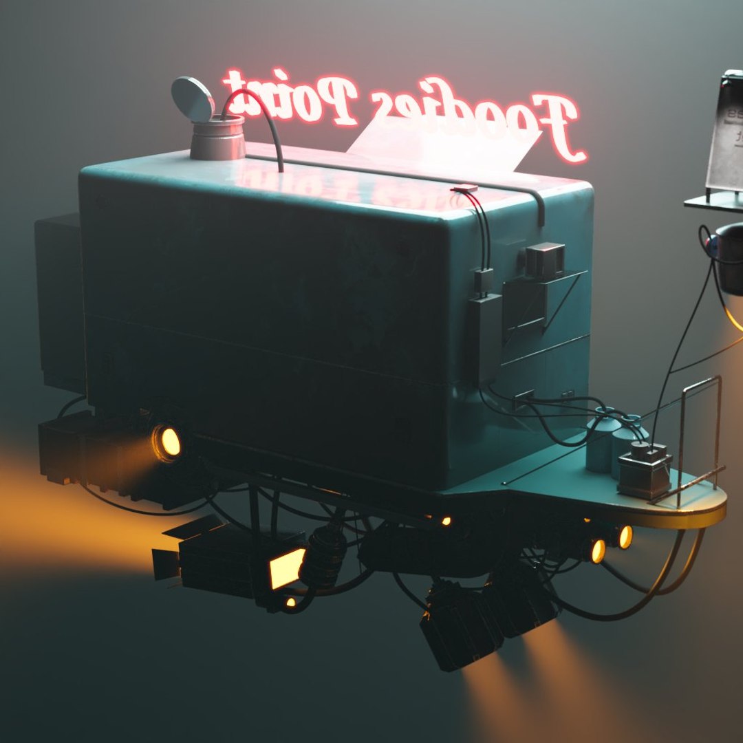 The Retro Style Futuristic Vendor Shop Model - TurboSquid 2025708