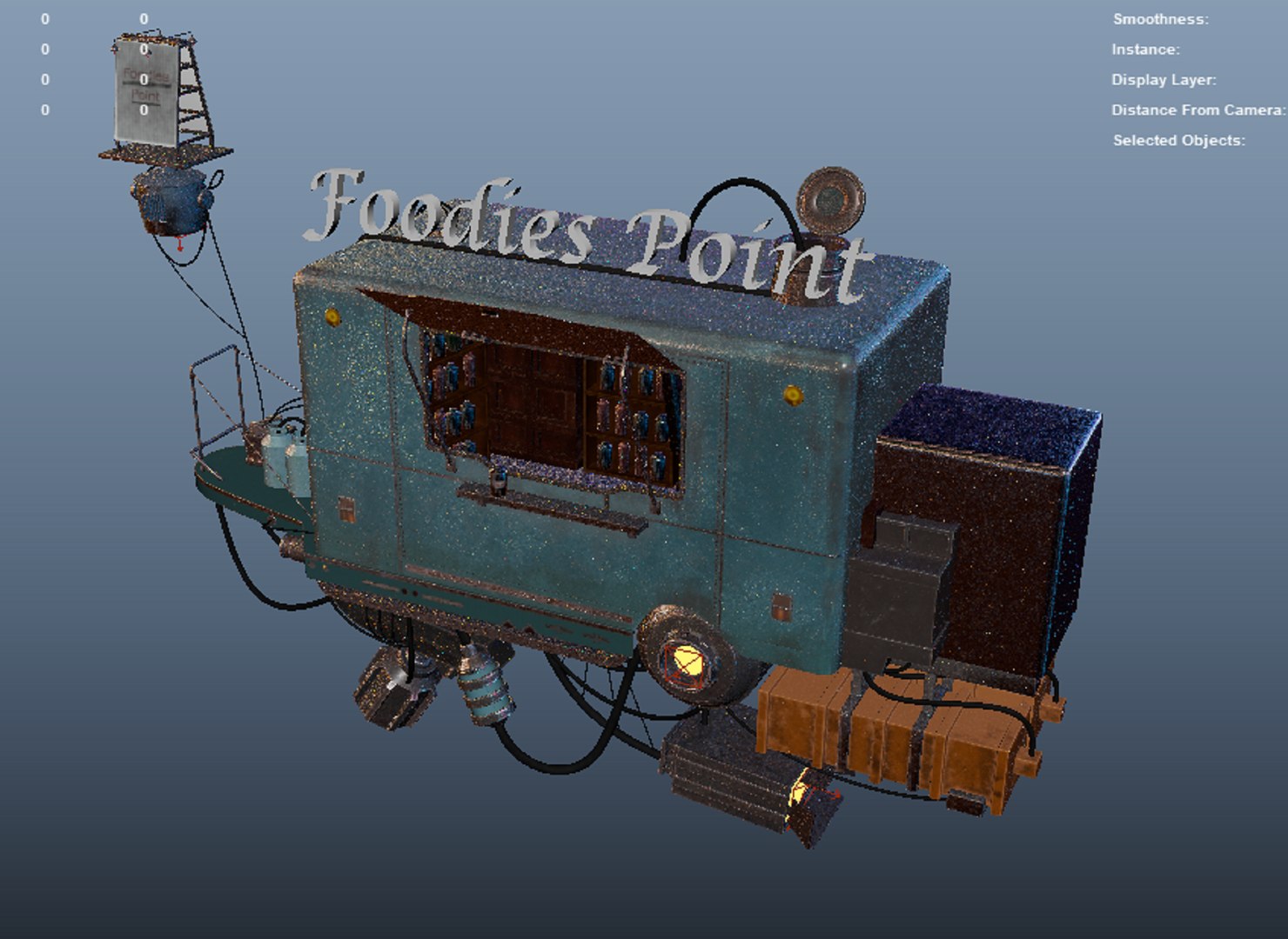 The Retro Style Futuristic Vendor Shop Model - TurboSquid 2025708
