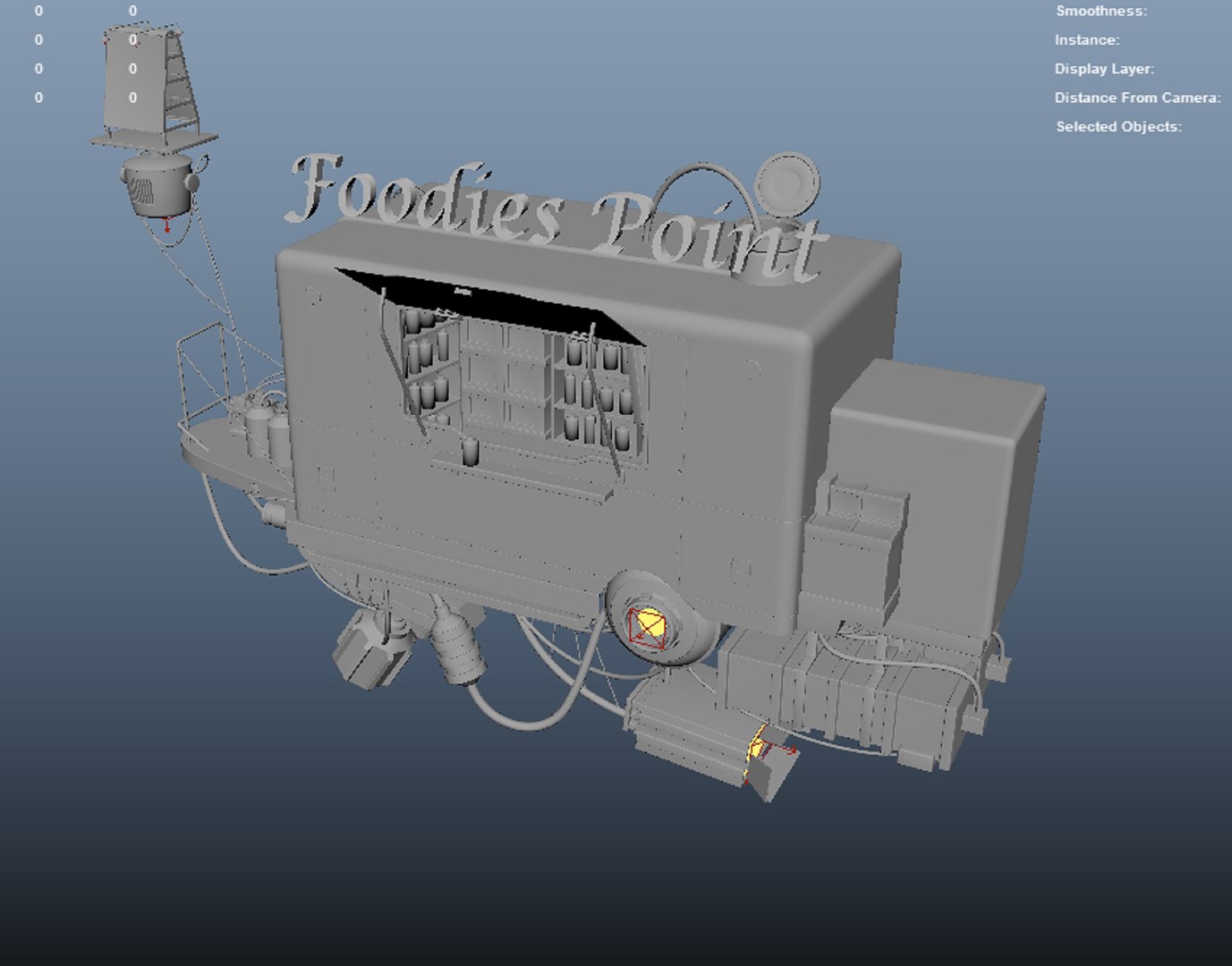 The Retro Style Futuristic Vendor Shop Model - TurboSquid 2025708