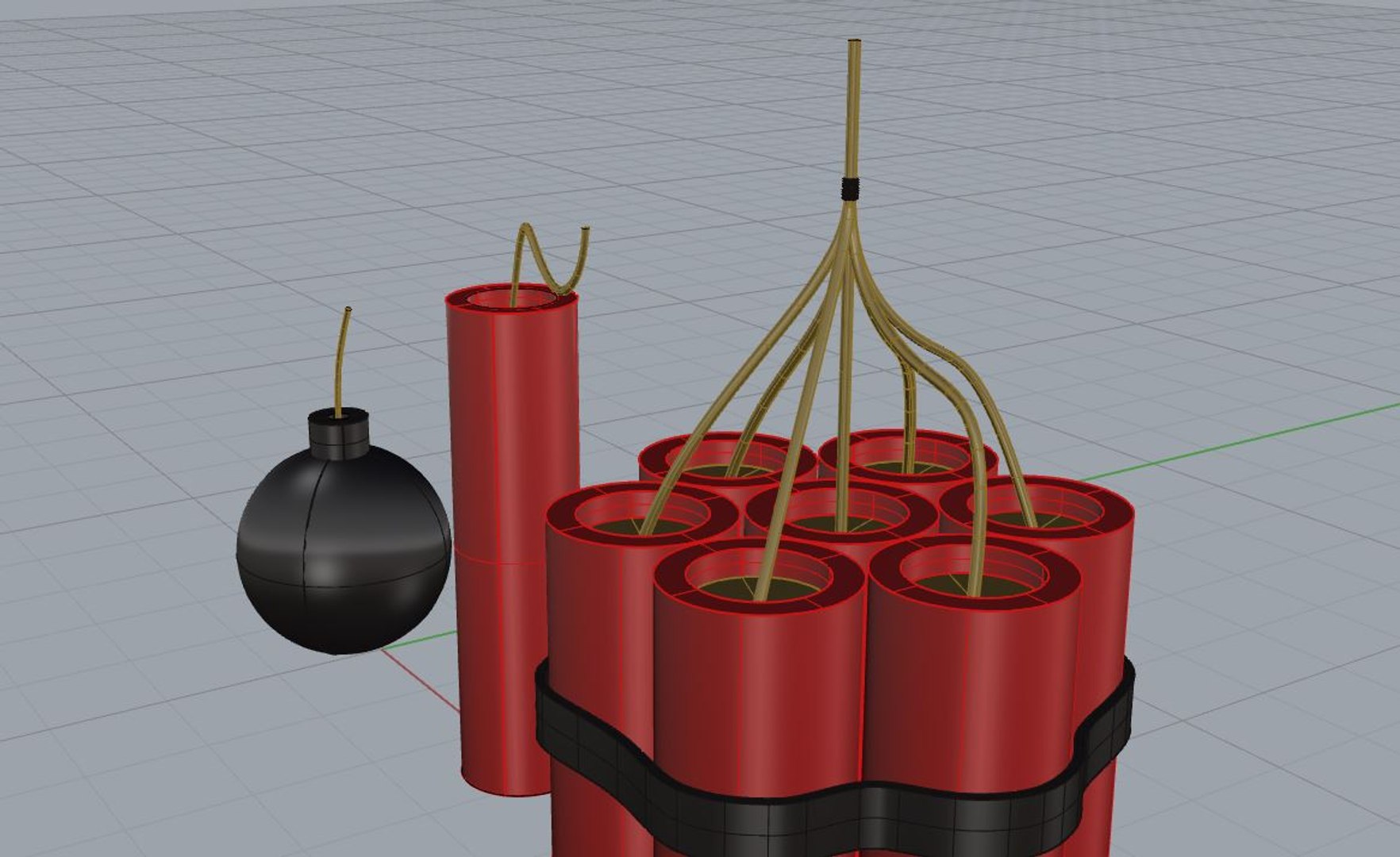 Free 3D Model 7 Piece Explosive Set - TurboSquid 1446650